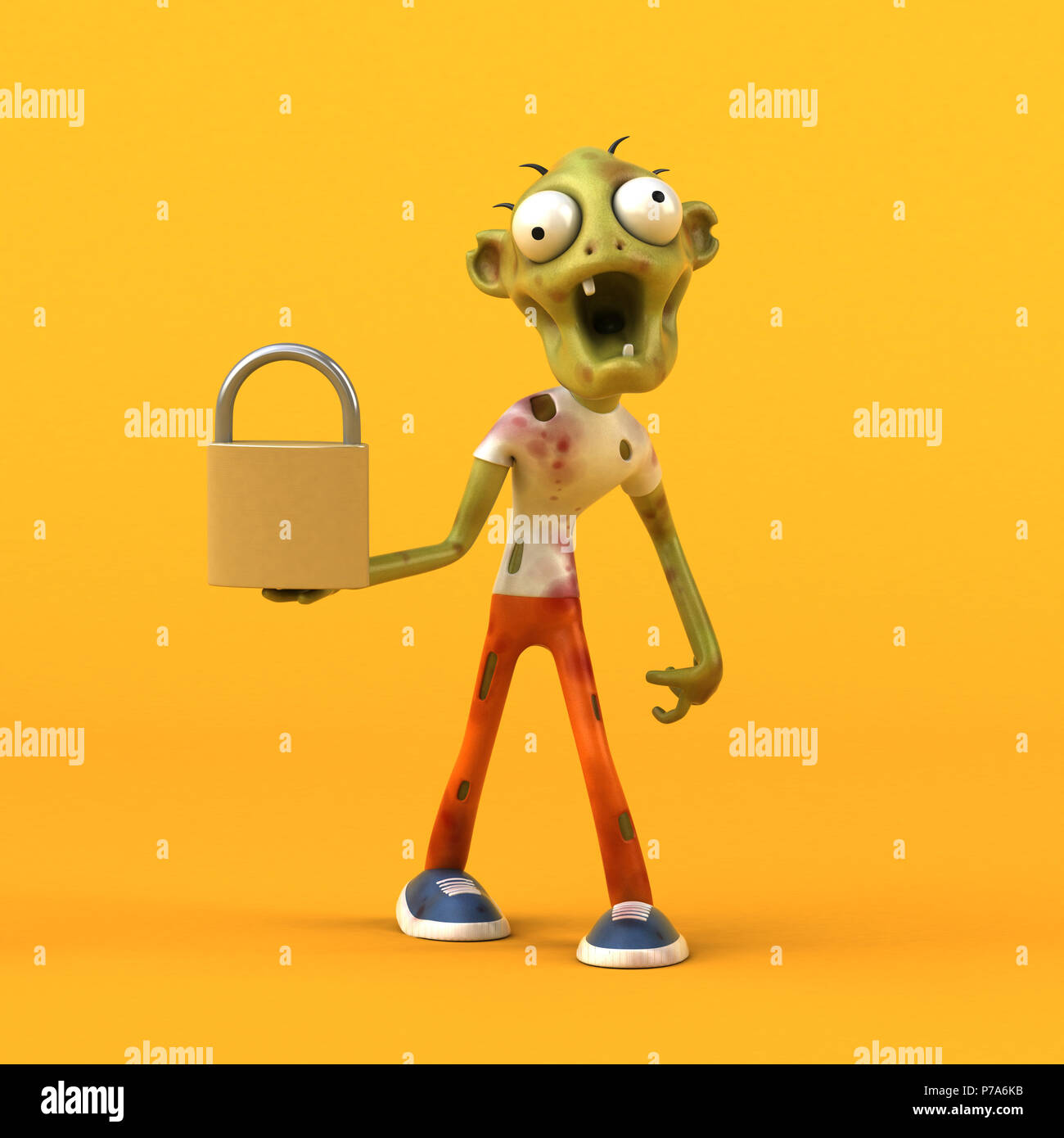 Zombie fun cartoon character padlock hi-res stock photography and ...