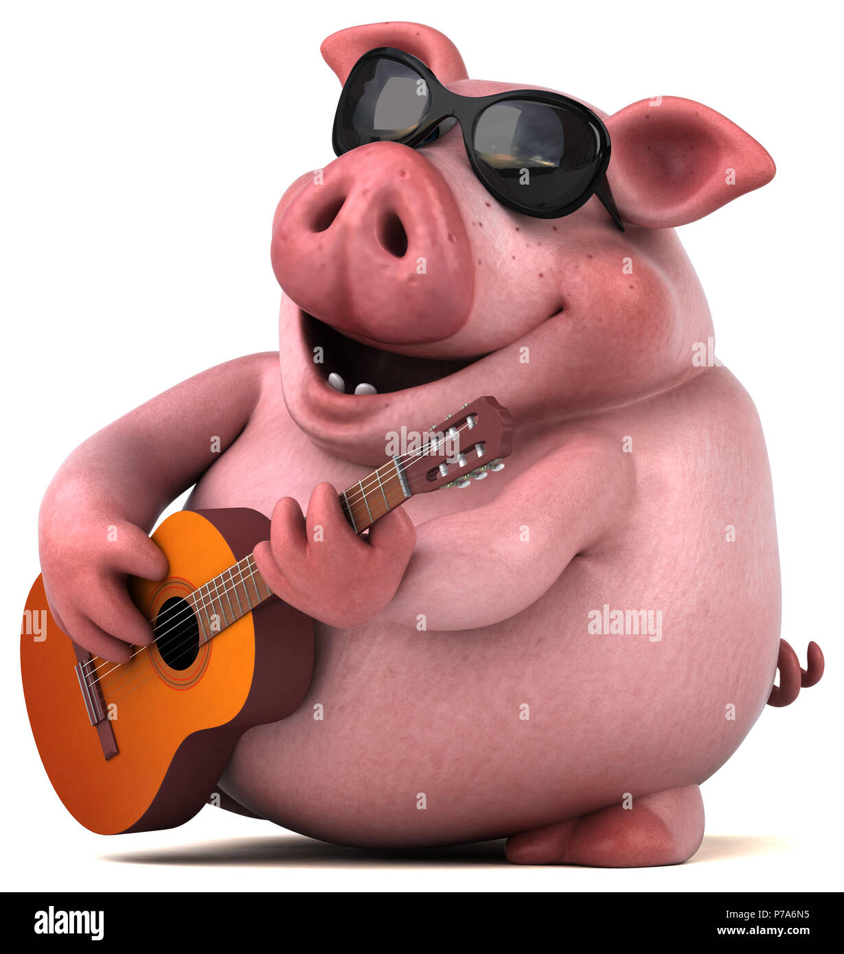Fun pig - 3D Illustration Stock Photo - Alamy