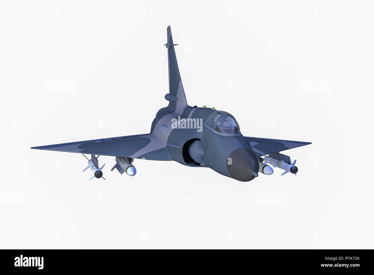 a military combat jet in front of isolated background(3d rendering ...