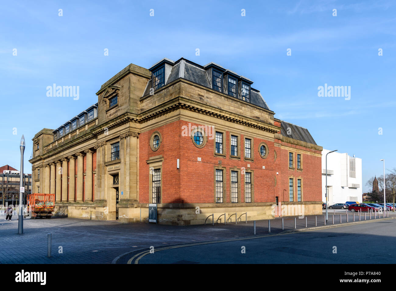 Middleborough’s Public Library at the town square in Middlesbrough city ...