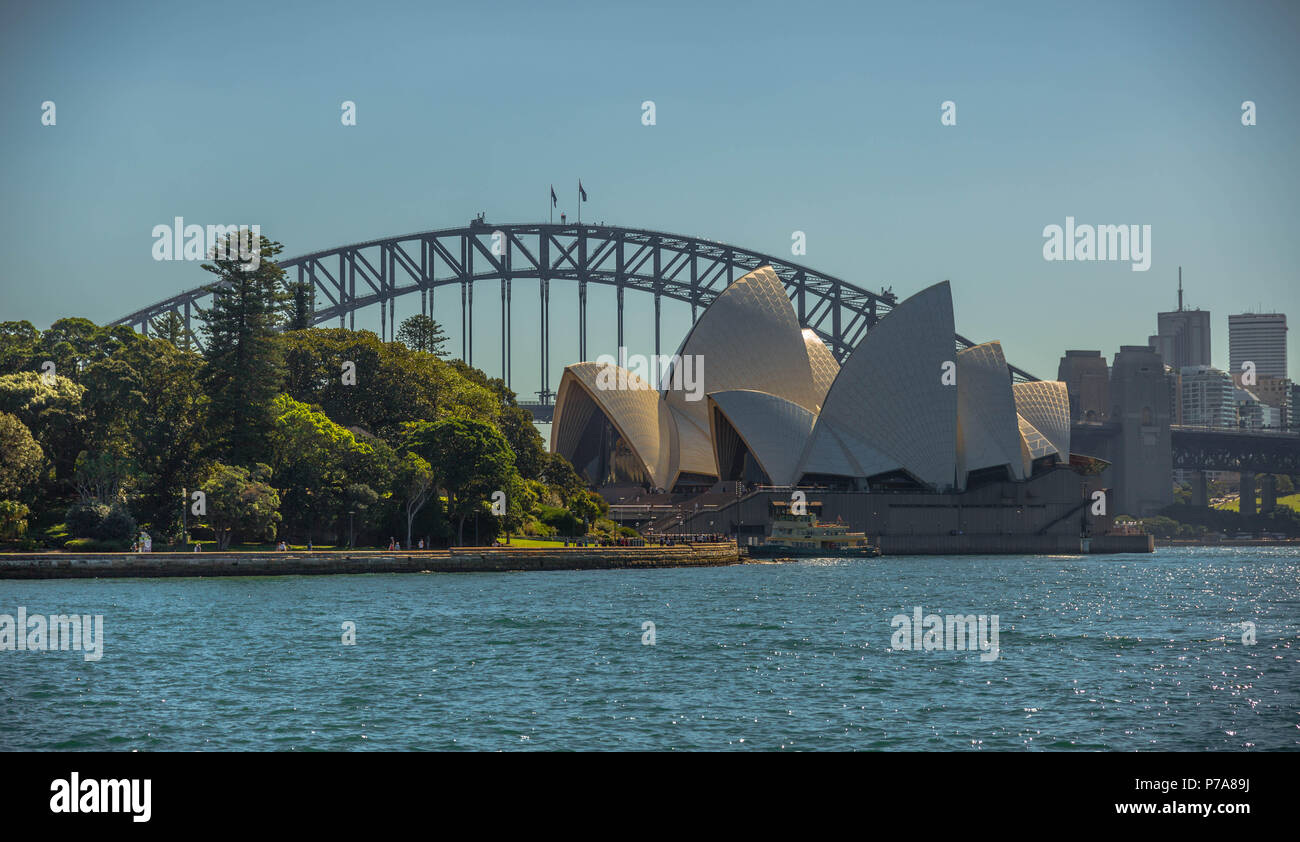 Sydney Opera House, Bridge and Harbour in Sydney, Australia Stock Photo ...
