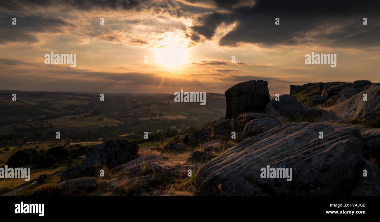Summer Sunset in the Peak District Stock Photo - Alamy