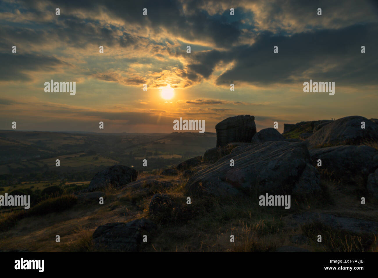 Summer Sunset in the Peak District Stock Photo - Alamy