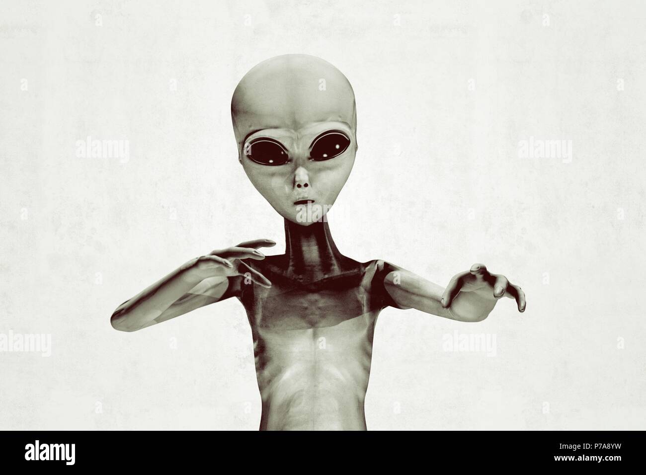 alien isolated on white background 3d illustration Stock Photo - Alamy