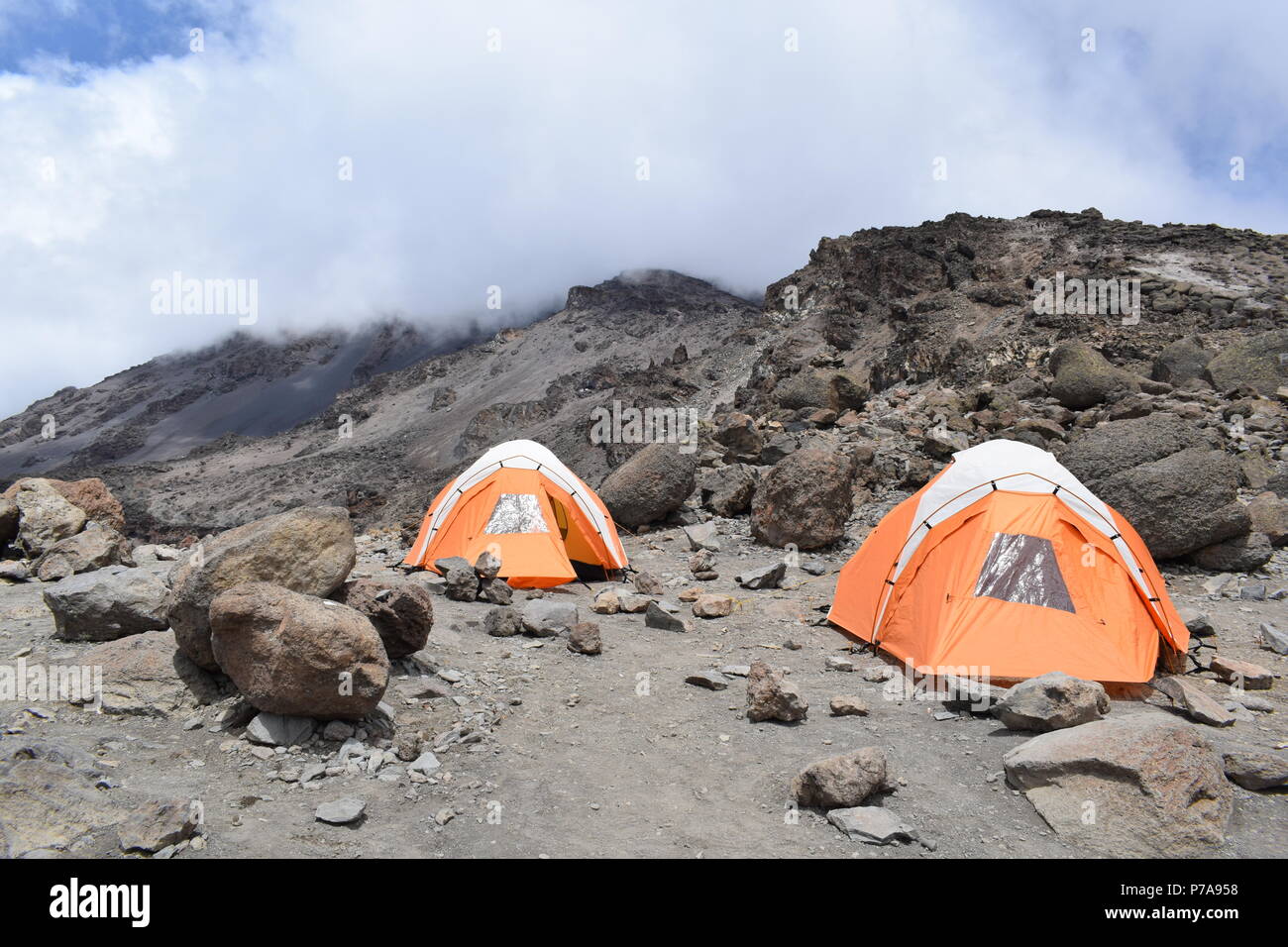 Barafu Camp on Mount Kilimanjaro Stock Photo - Alamy