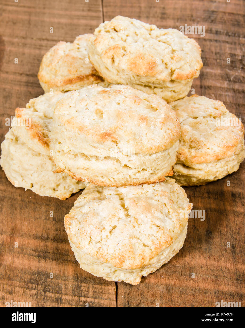 Fresh baked warm rustic biscuits in a pile Stock Photo - Alamy