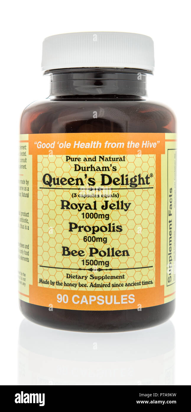 Winneconne, WI - 4 July 2018: A bottle of Durham's Queen's Delight ...