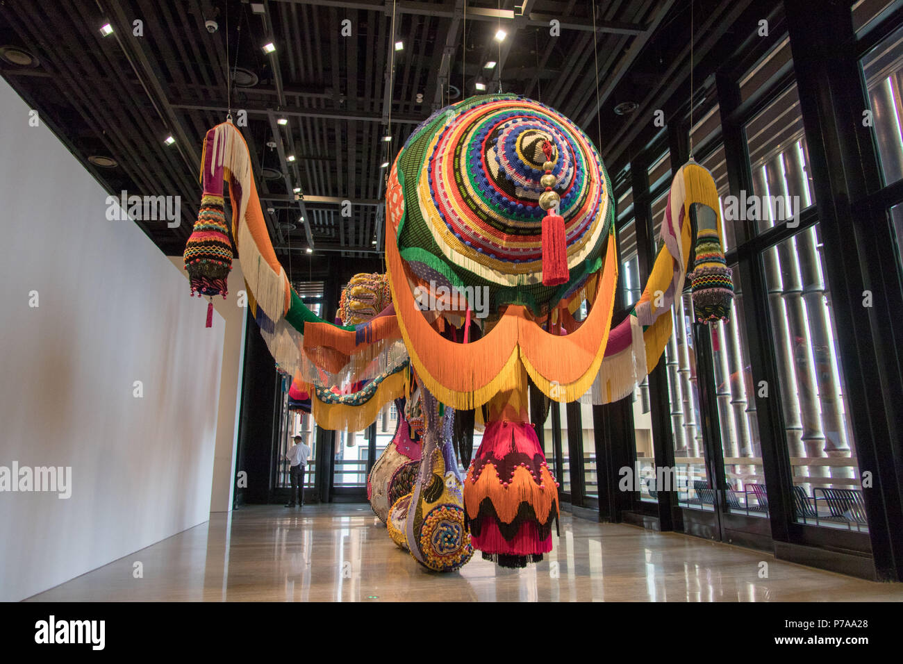 Shanghai, China. 4th July, 2018. Various art installations can be seen ...