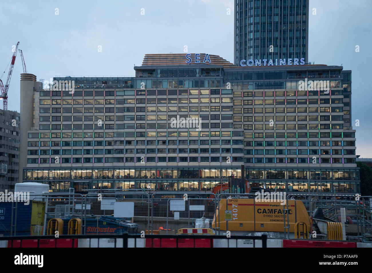 London, UK. 4th July, 2018. The Sea Containers building on the South ...
