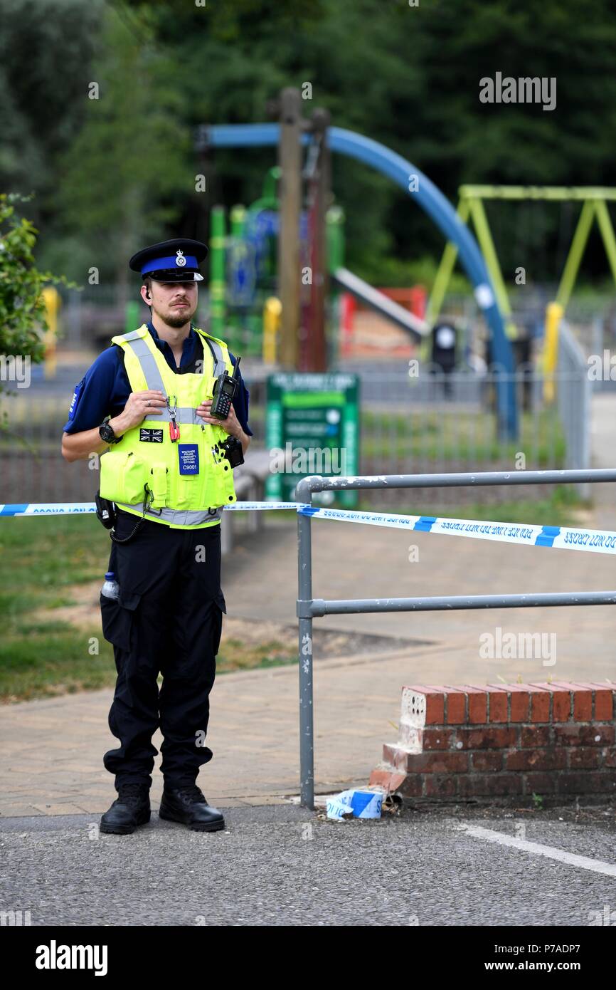 Amesbury, Wiltshire, UK. 5th July, 2018. Queen Elizabeth Gardens ...