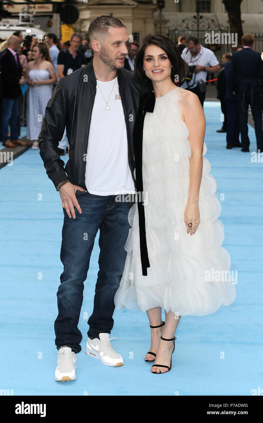 London, UK. 4th July, 2018. Charlotte Riley and Tom Hardy attend the ...