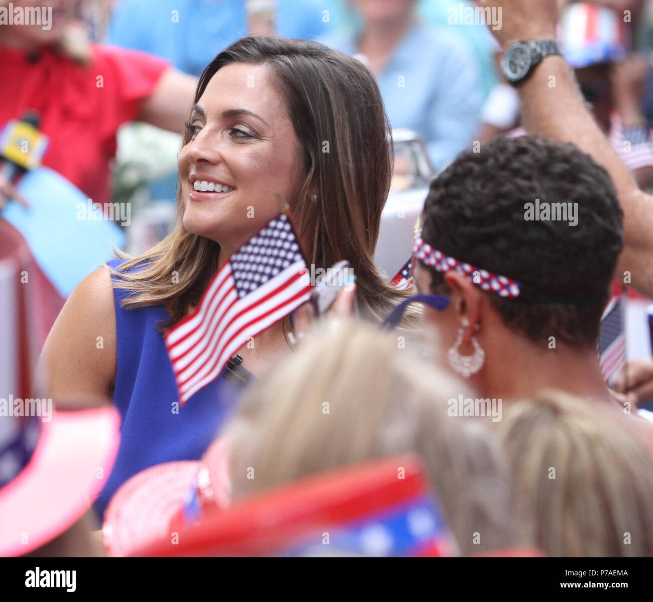 New York, NY, USA. 04th July, 2018. Paula Faris hosting at Good Morning ...