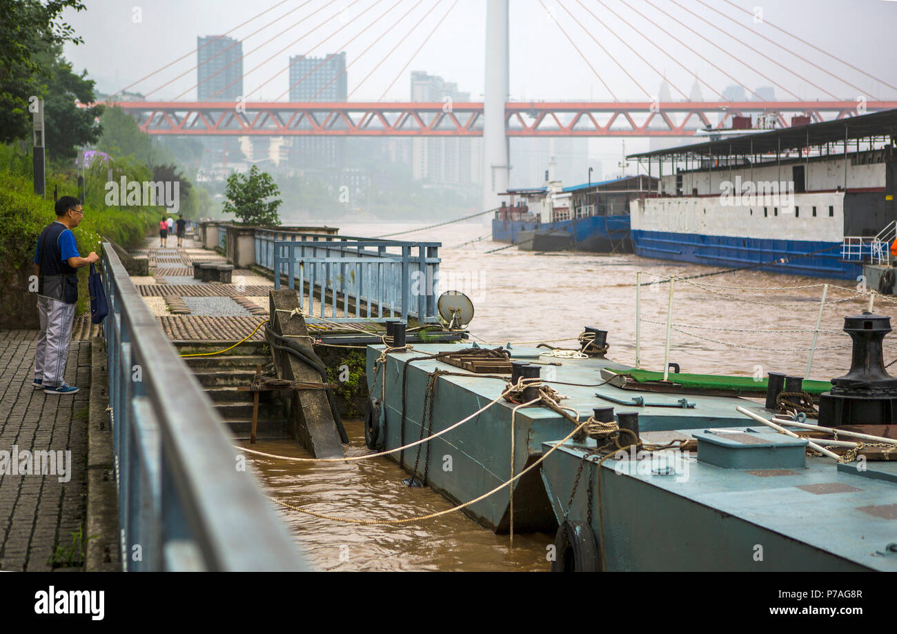 Chongqing, chongqing, China, July 5, 2018. Water levels in chongqing's ...