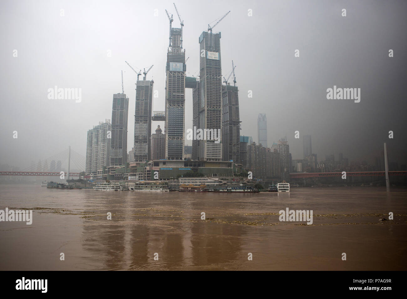 Chongqing, chongqing, China, July 5, 2018. Water levels in chongqing's ...