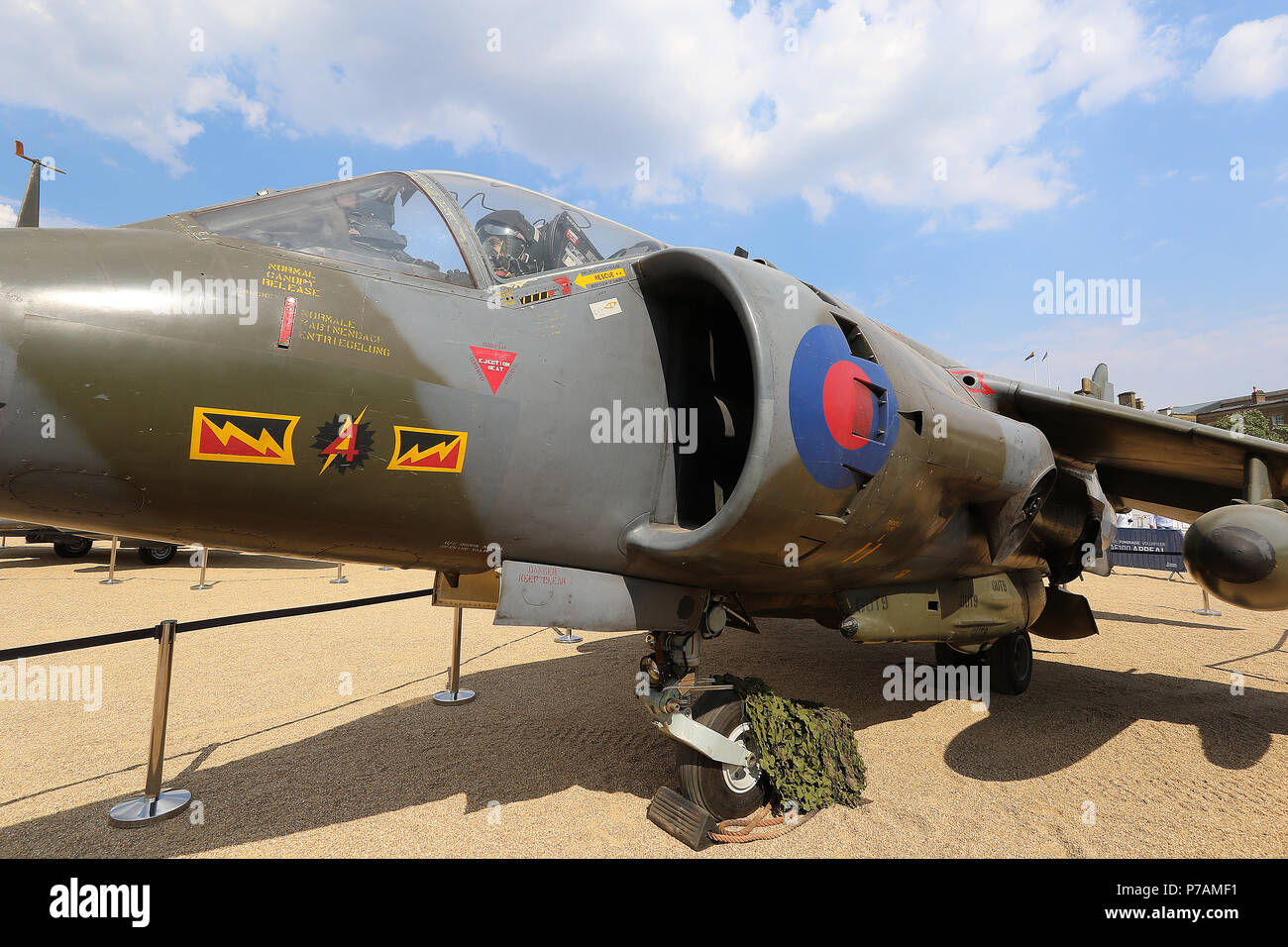 London, UK . 5th July 2018. Hawker Siddeley Harrier GR3, RAF100 Aircraft Tour London, Horse ...
