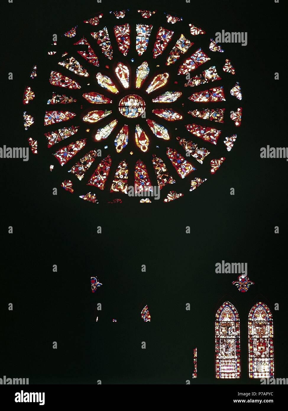 Spain. Leon. Cathedral, also called The House of Light. Stained glass ...