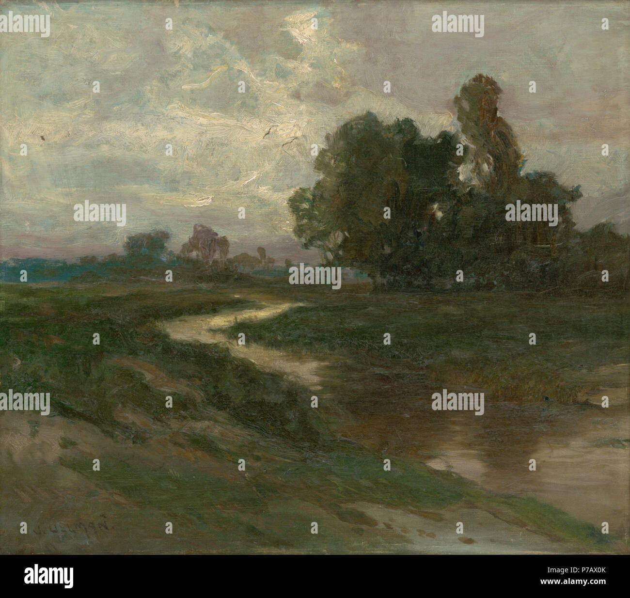 . Night Landscape with a Brook 1900 47 Josef Ullmann - Night Landscape ...