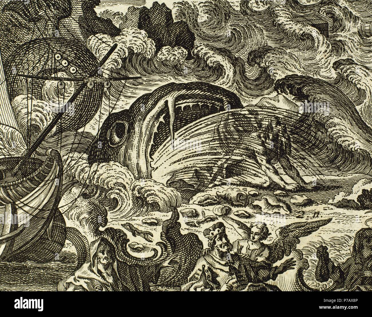 Jonah vomited by the great fish upon the shore. Book of Jonah. Chapter ...