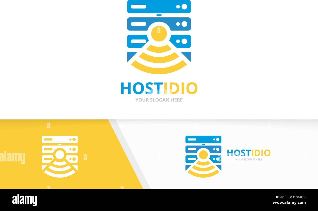 Vector host and wifi logo combination. Server and signal symbol or icon ...