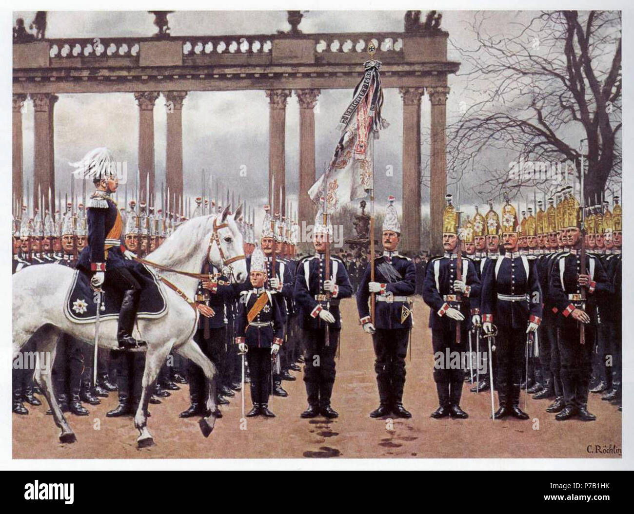 „Parade im Lustgarten 9.2.1894“ (Potsdam). Gemälde von Carl Röchling ...