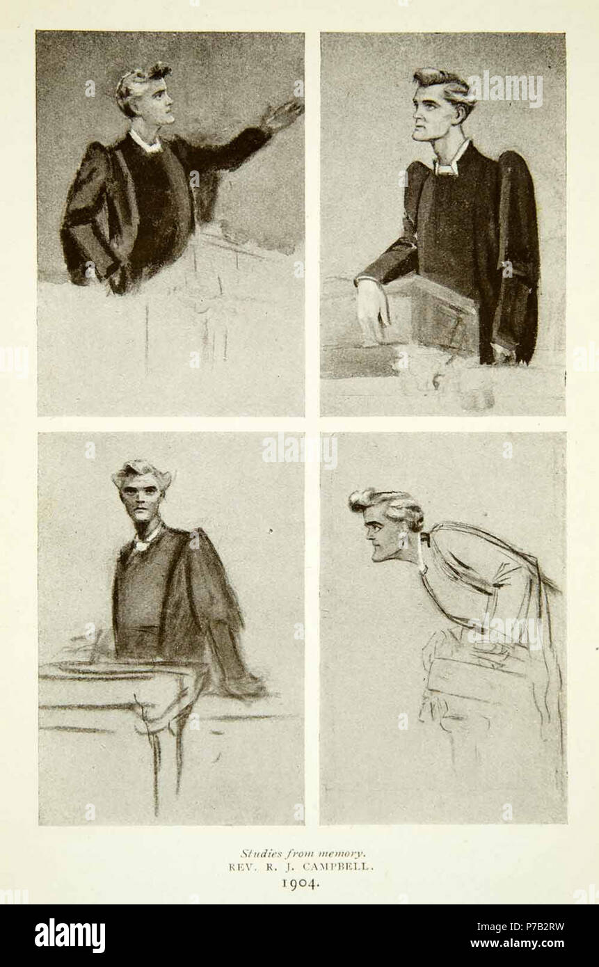 English: Sketches of Reginald John Campbell for Vanity Fair . 1904 65 R ...