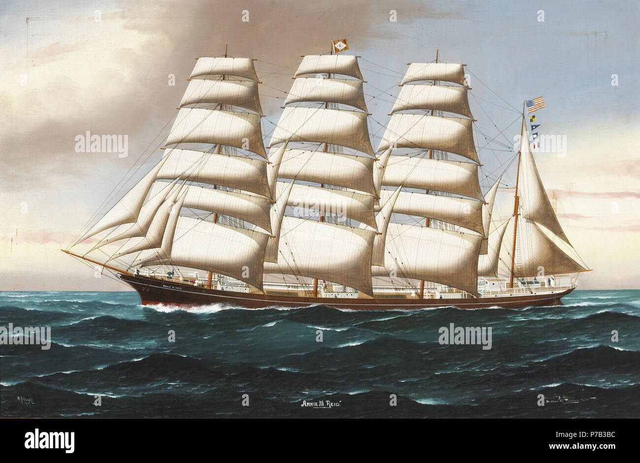 . Portrait of the Four Masted Barque ‚Annie M Reid‘ 1918 67 Reginald ...