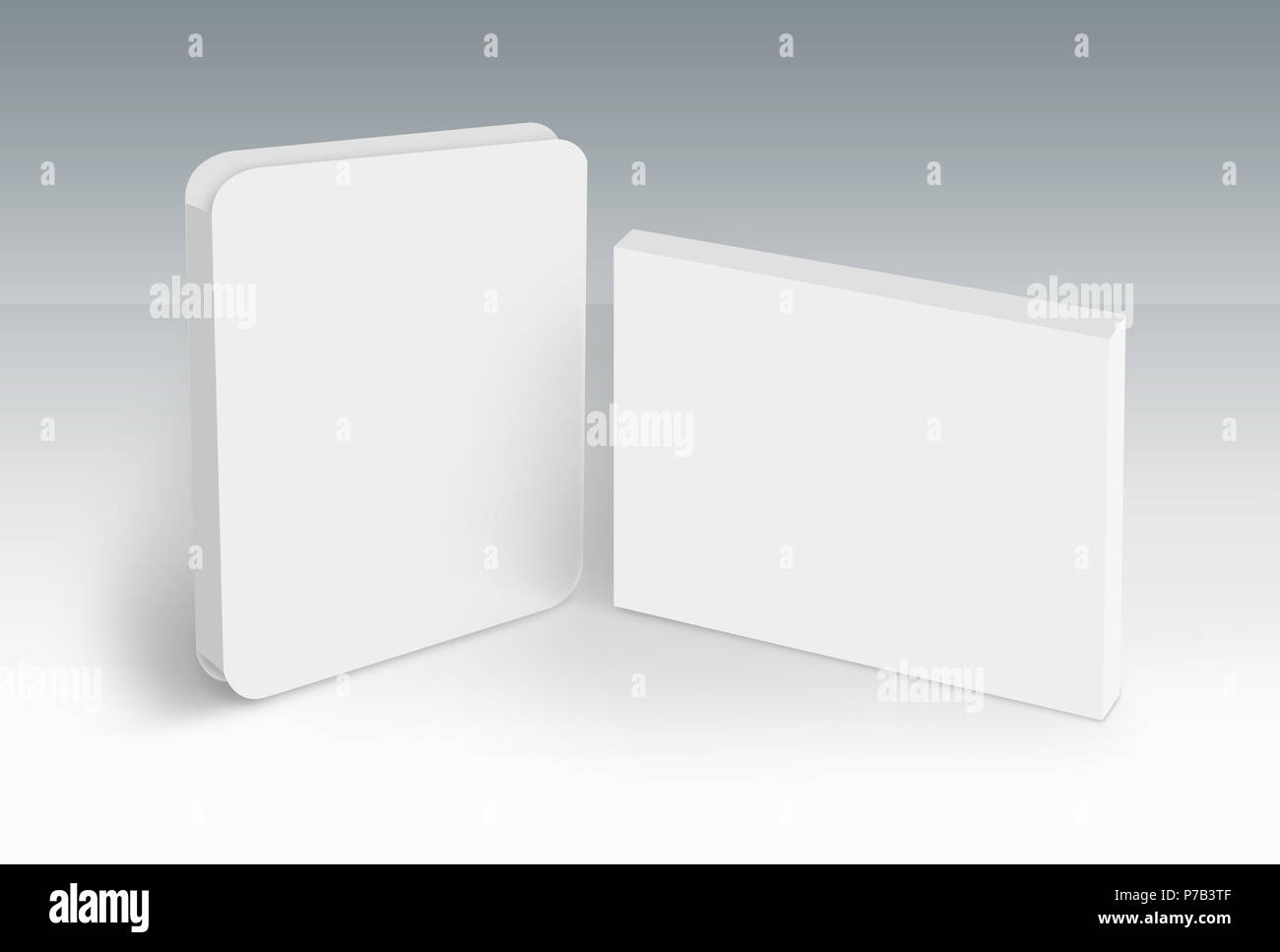Single white box with cover on ground, mock up template ready for your ...