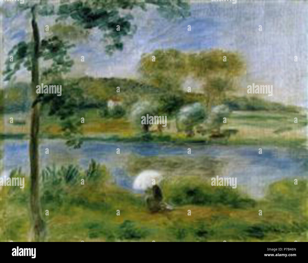 Work by Pierre-Auguste Renoir . before 1919 69 Renoir - landscape-banks ...