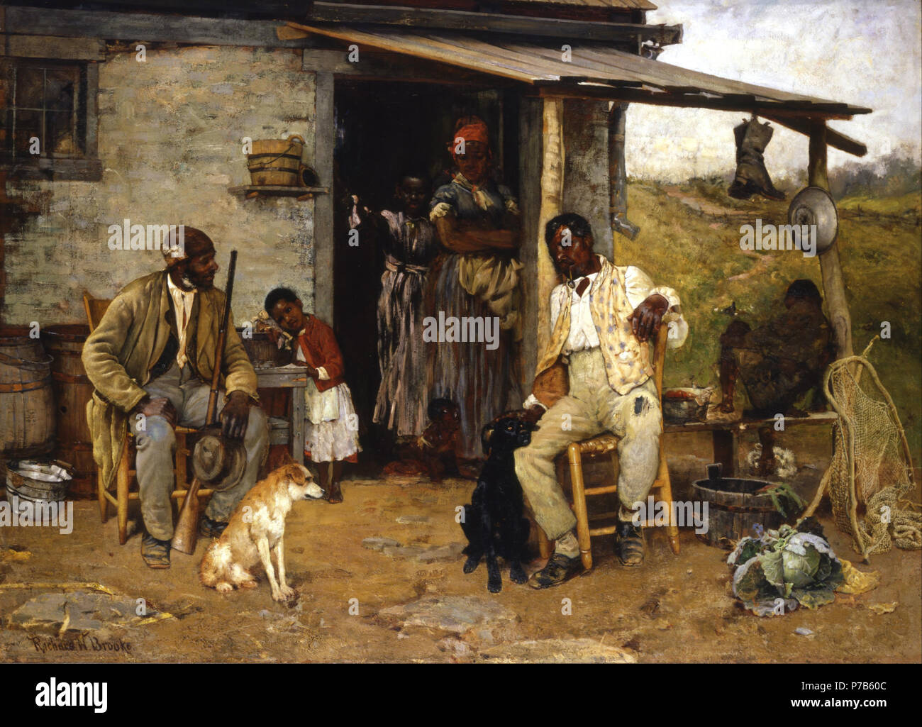 . A Dog Swap 1881 74 Richard Norris Brooke - A Dog Swap Stock Photo - Alamy