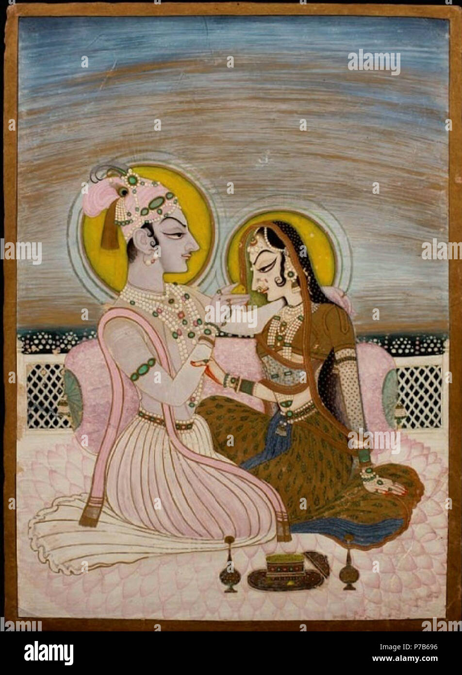 2 Attributed to Nihal Chand. Savant Singh and Bani Thani as Krishna and ...