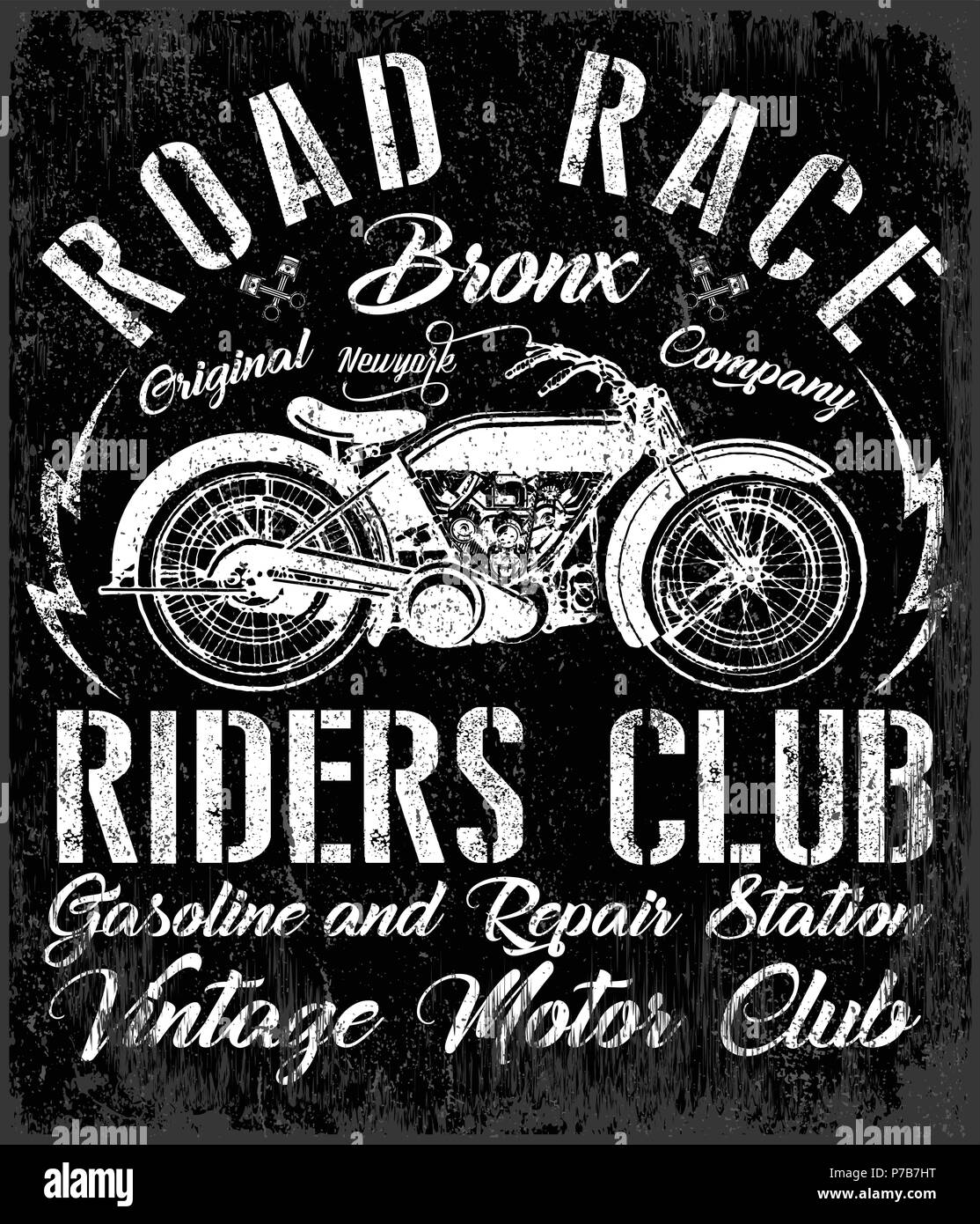 Motorcycle typography, vintage motor, t-shirt graphics, vectors Stock ...