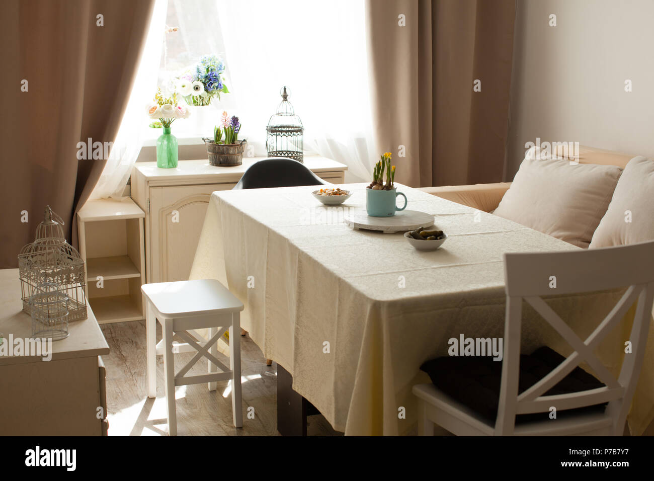 Decorated table for the holiday Stock Photo - Alamy