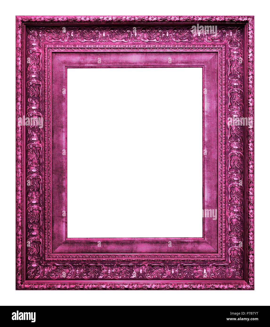 Antique magenta frame isolated on the white background vintage style ...