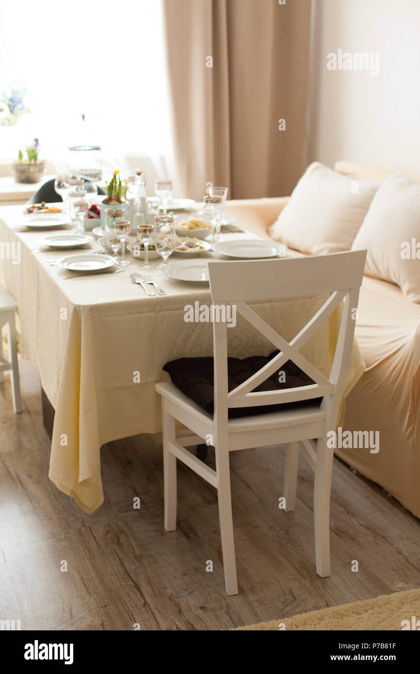 Decorated table for the holiday Stock Photo - Alamy