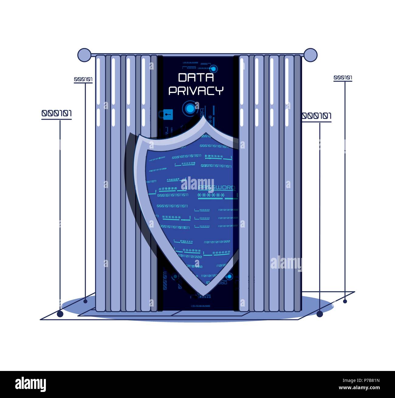 data security technology with shield vector illustration design Stock ...