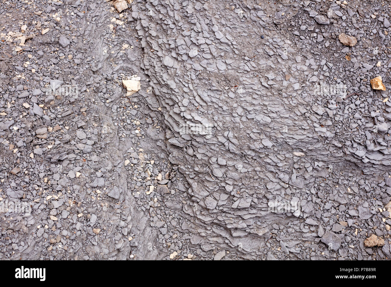 High Angle Full Frame Nature Background of Grey Shale Rock Face or ...