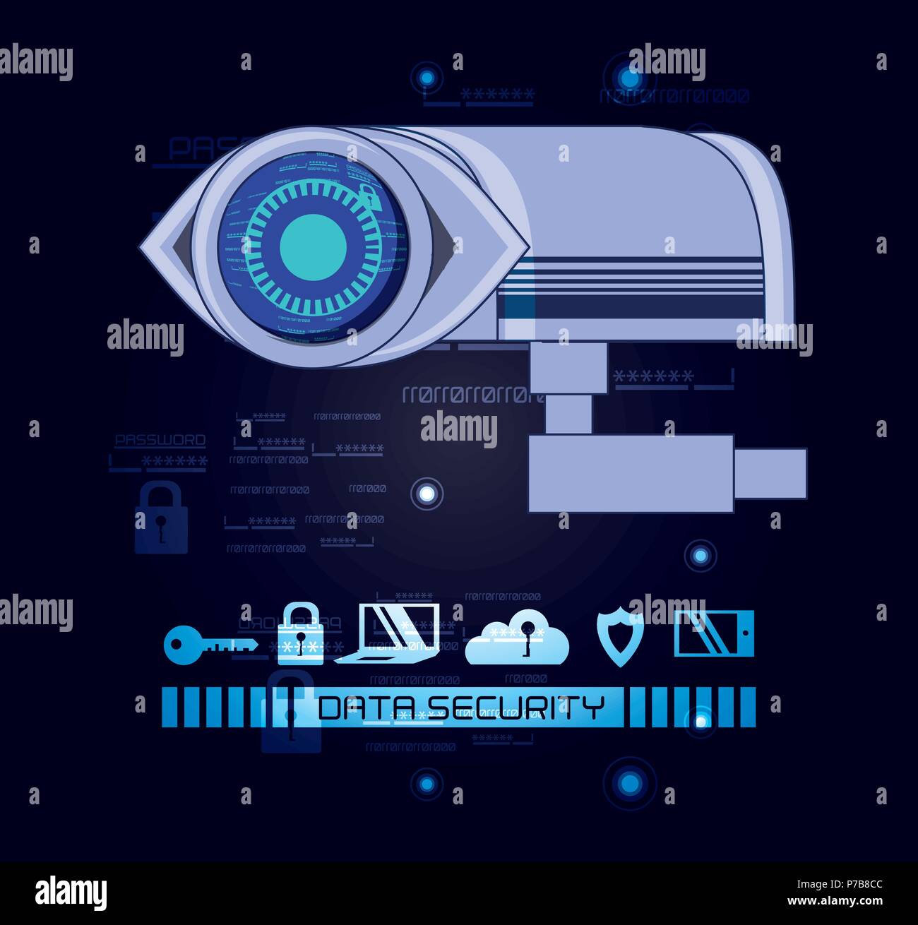 data security technology with eye vector illustration design Stock ...