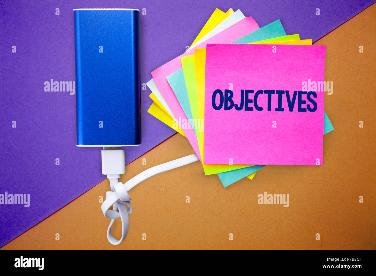 Word writing text Objectives. Business concept for Goals planned to be ...