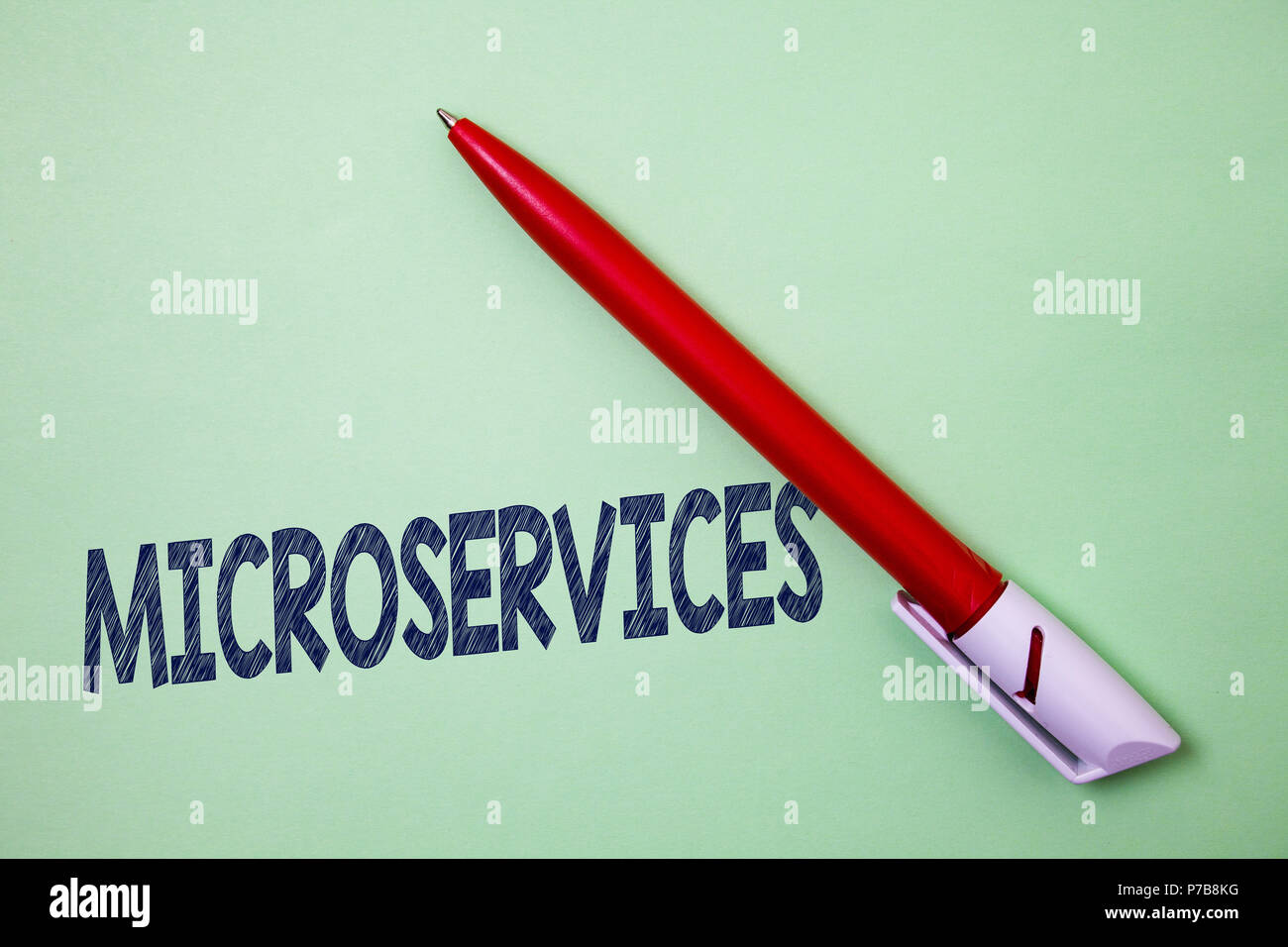 Handwriting Text Microservices Concept Meaning Software Development Technique Decomposing An