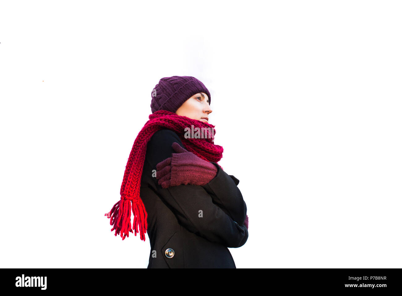 Frozen young woman Stock Photo - Alamy