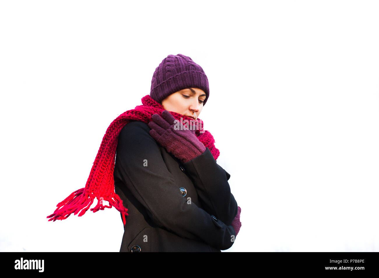 Frozen young woman Stock Photo - Alamy