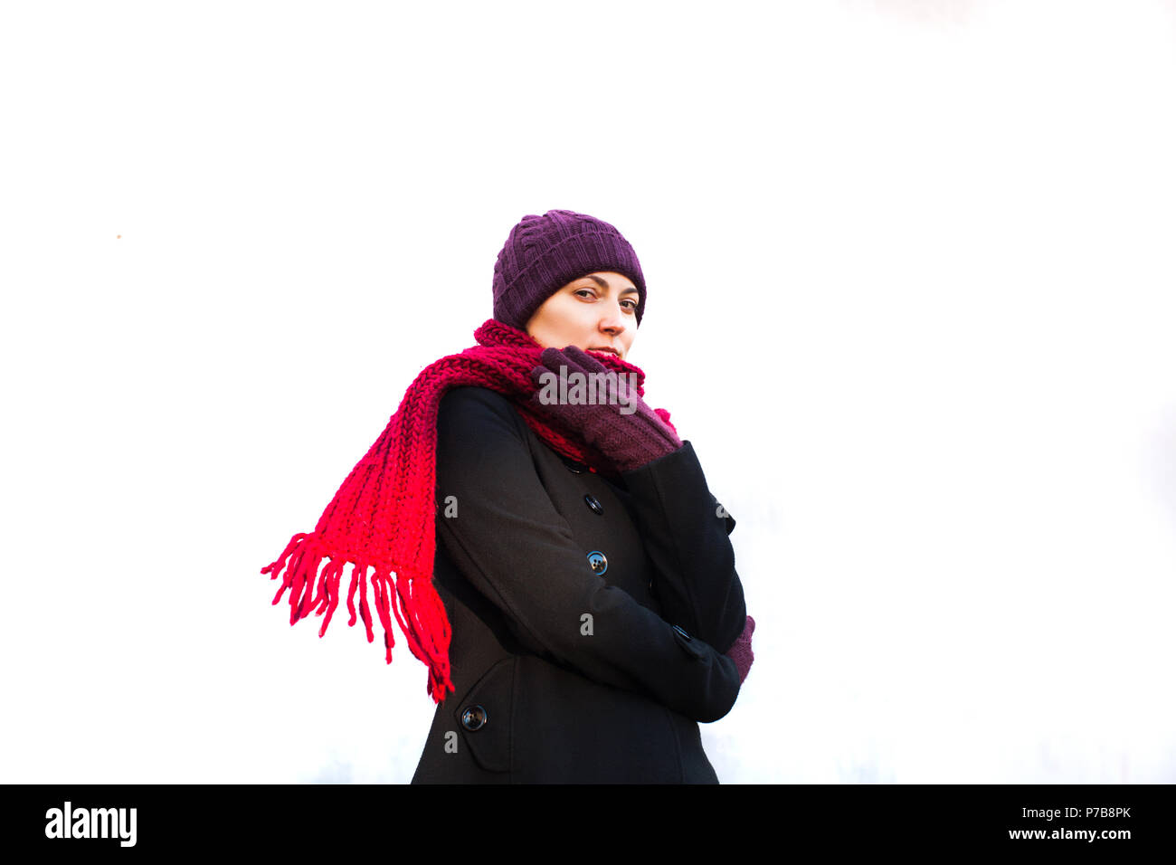 Frozen young woman Stock Photo - Alamy