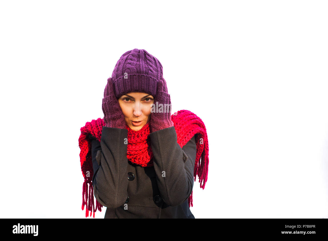 Frozen young woman Stock Photo - Alamy