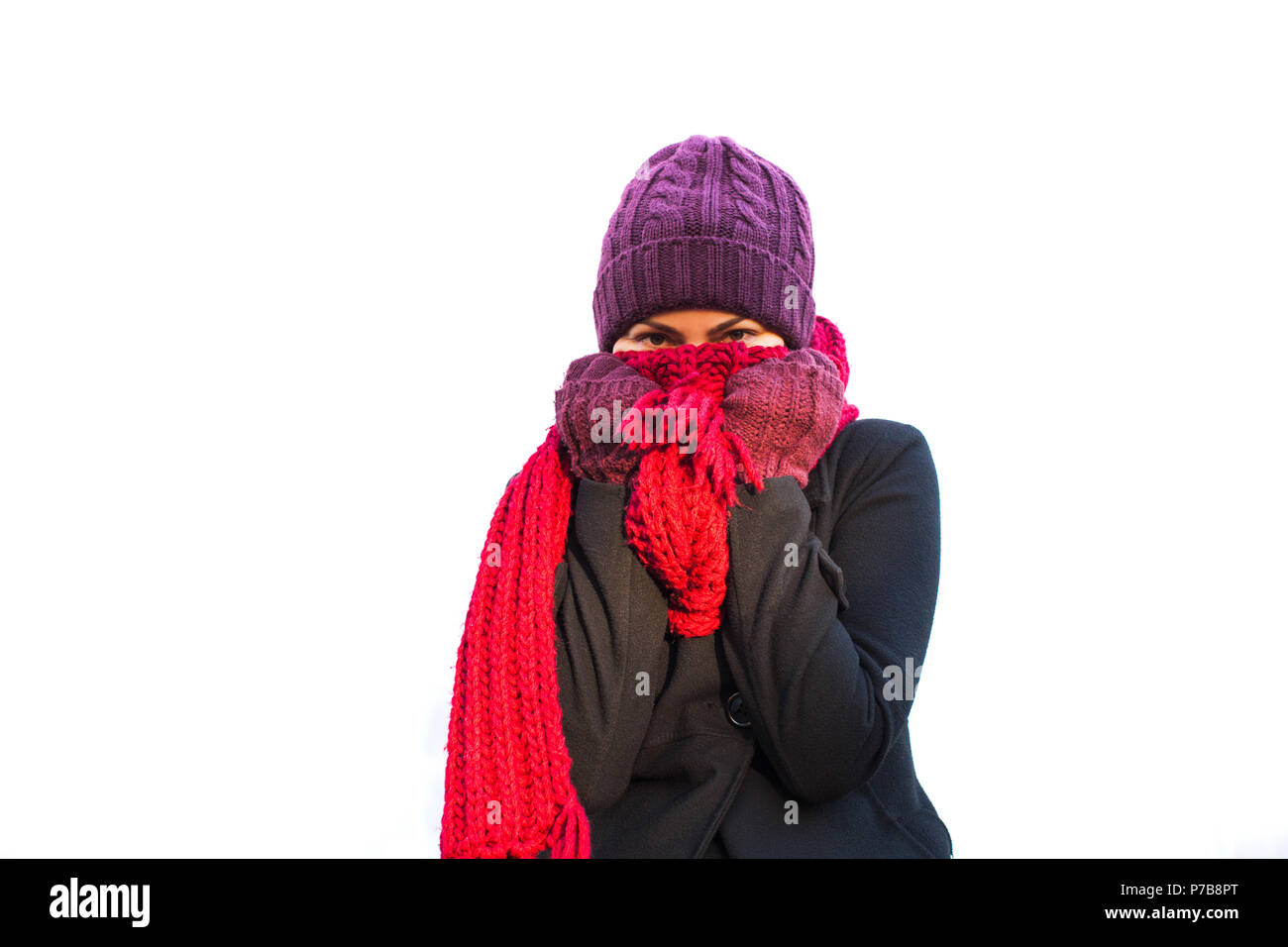 Frozen young woman Stock Photo - Alamy