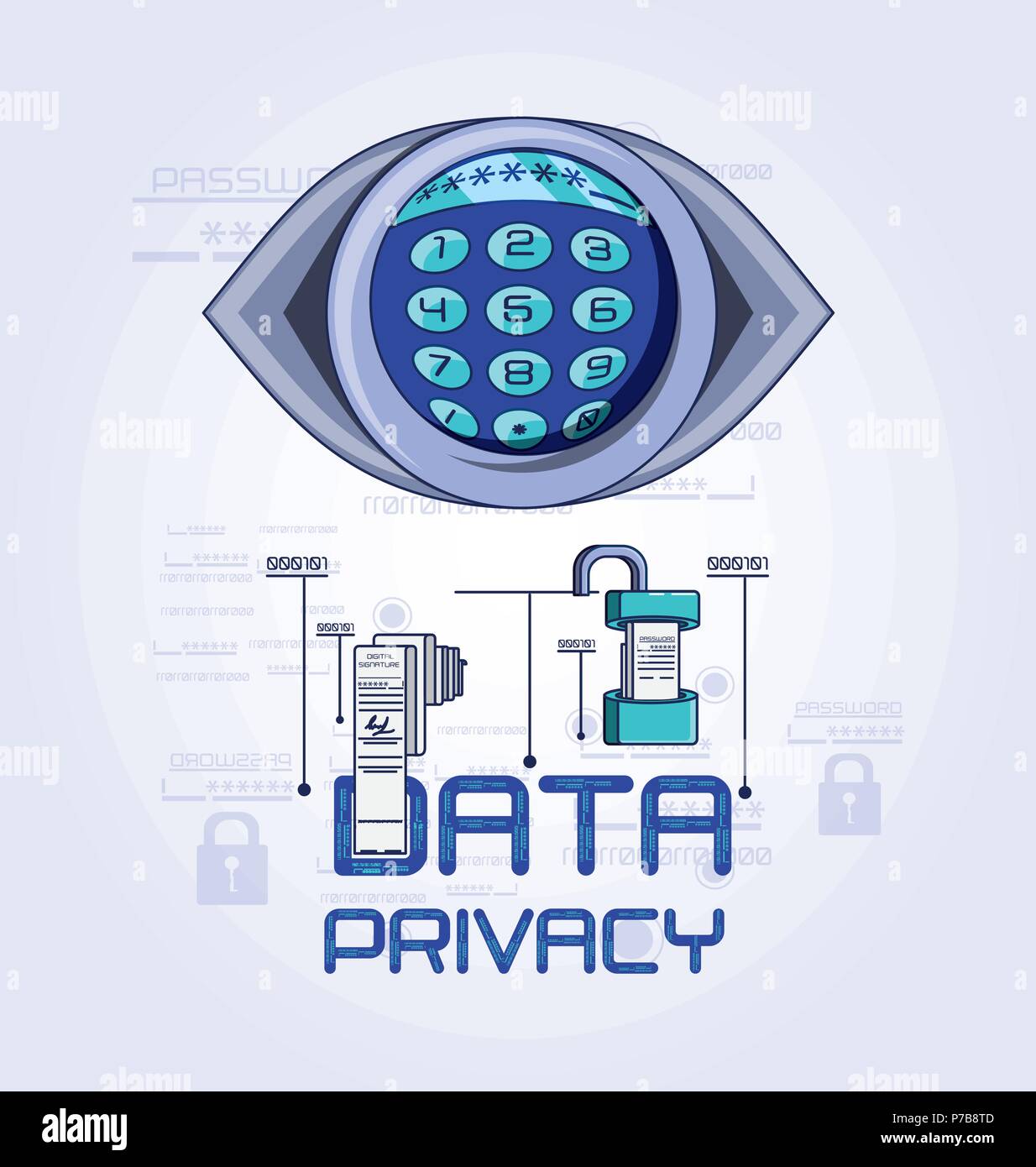 data privacy technology set icons vector illustration design Stock ...