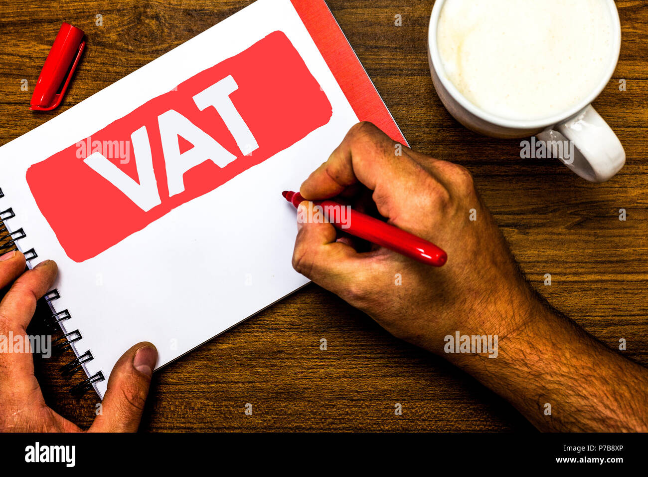 Text sign showing Vat. Conceptual photo Consumption tax levied on sale ...