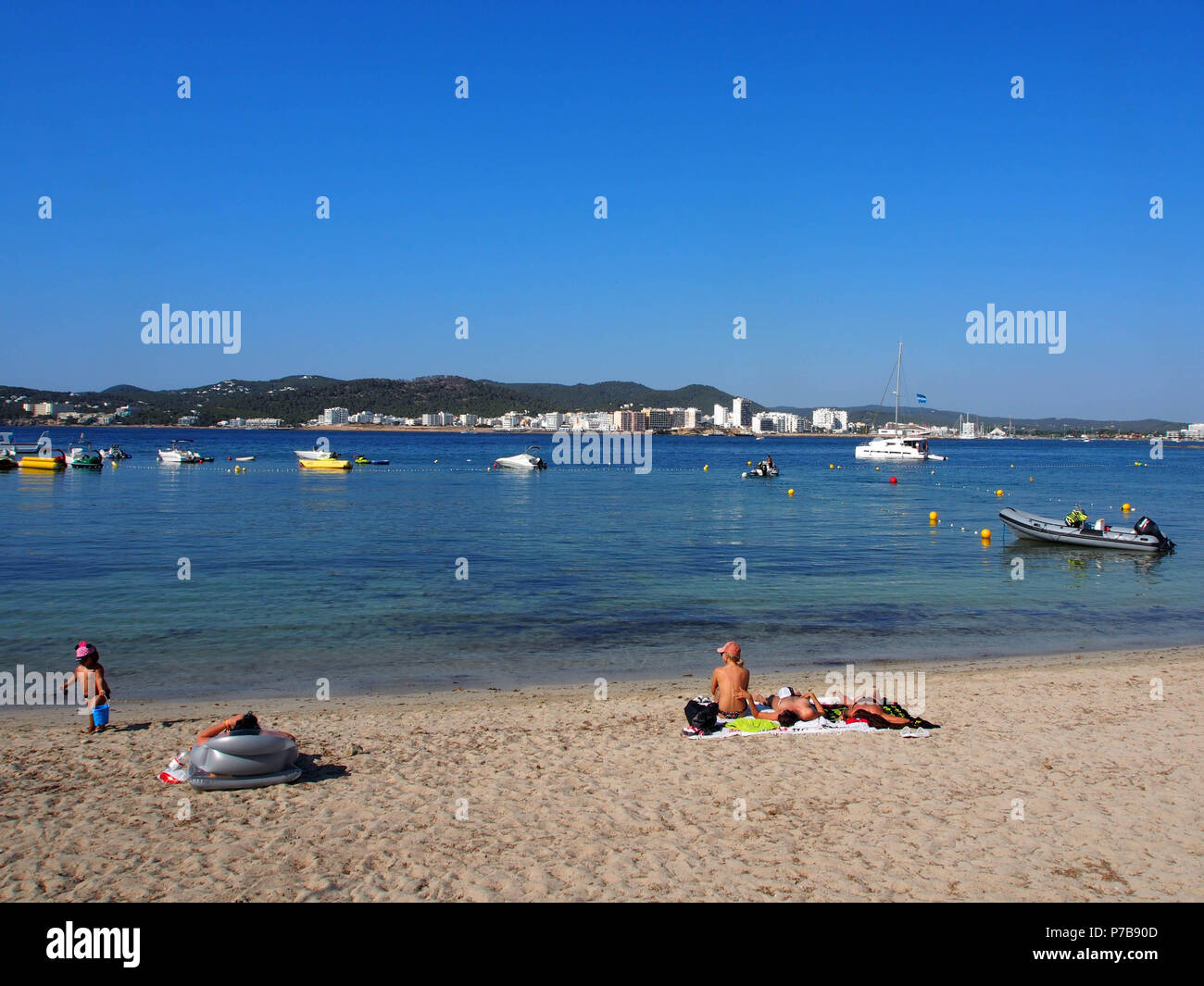 Cala Pinet beach, San antonio bay, Ibiza Stock Photo - Alamy
