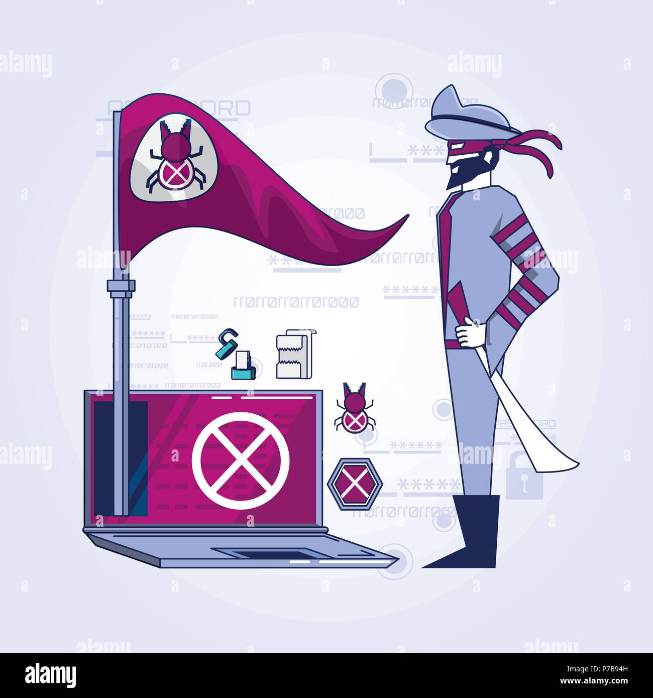 data security technology set icons vector illustration design Stock ...