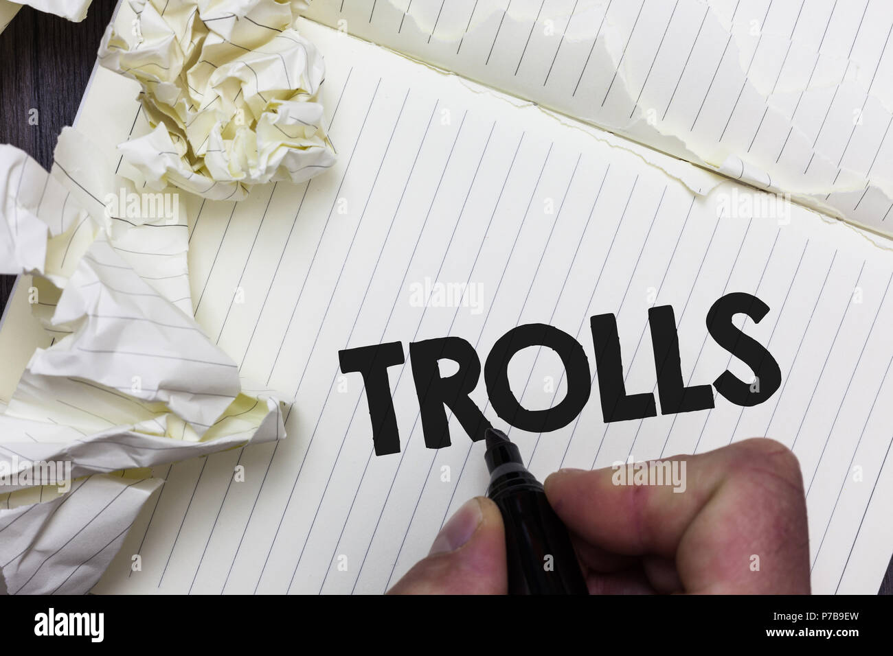 Conceptual hand writing showing Trolls. Business photo showcasing ...