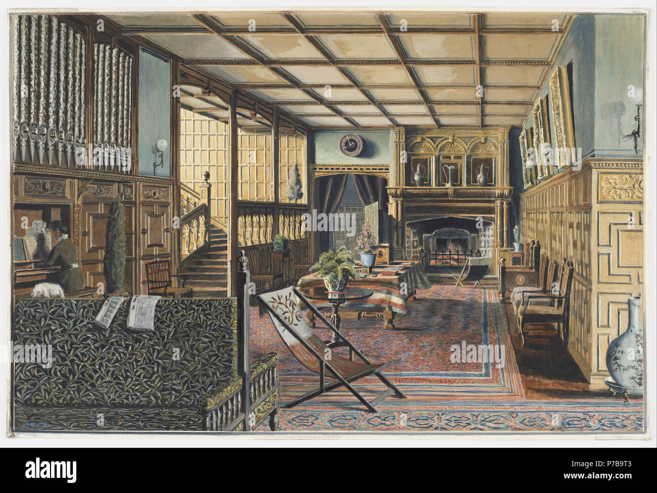 . The Interior of Hall Place, Leigh, near Tonbridge, Kent 1879 45 Henry ...